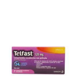 Telfast 120 mg 7 Comprimidos Antihistamínico| Farmasoler
