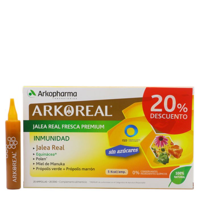 Arkoreal Jalea Real Fresca Premium Inmunidad 20 Ampollas| Farmasoler Arkoreal Jalea Real Fresca Premium Inmunidad 20 Ampollas| Farmasoler
