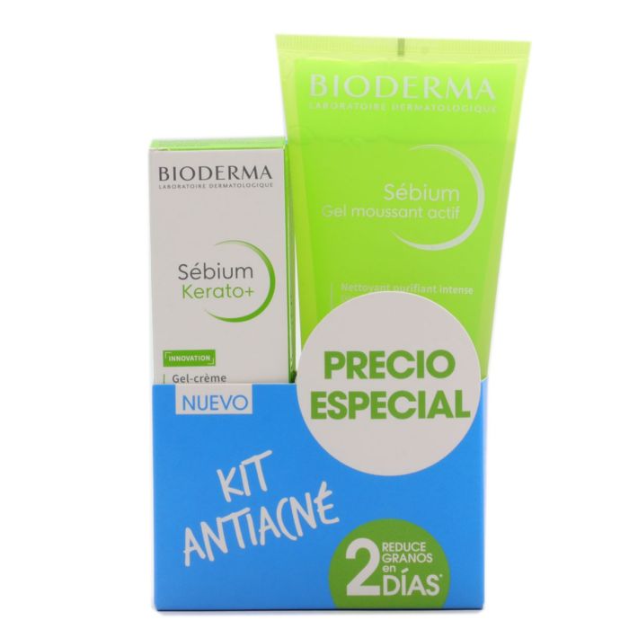 Bioderma Sebium Kerato+ 30ml+Gel Moussant 100ml Kit Antiacné| FarmaSoler