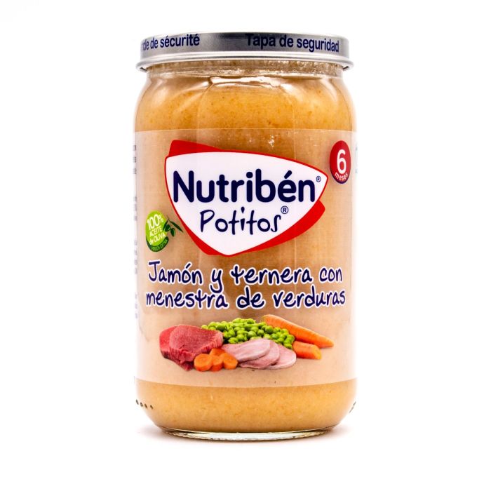 Nutriben Potitos Jamón y Ternera con Menestra de Verduras 235g| FarmaSoler